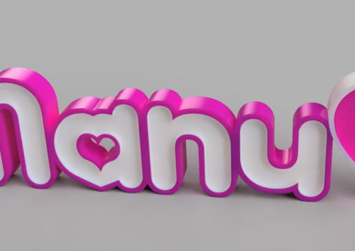 Archivo 3D NOMBRE LED MANU (corazón) 🎨 ・Modelo imprimible en 3D para ...