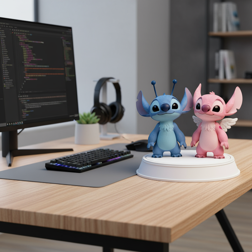 👹 Fantasy Romantic Duo – 3D Printing Base・ STL File for 3D printing・Cults