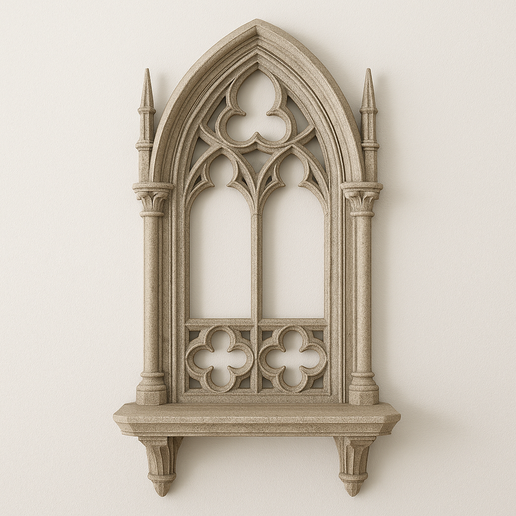 🪟 Cathedral Gothic floating shelf window・ STL File for 3D printing・Cults