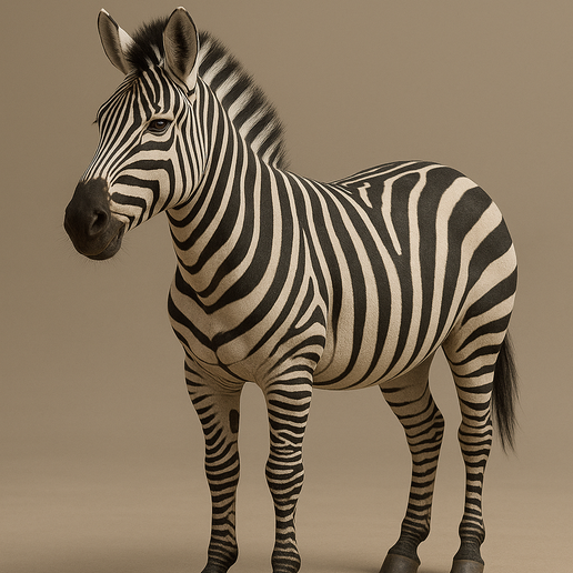 🦓 Realistic 3D Zebra Render・ STL File for 3D printing・Cults