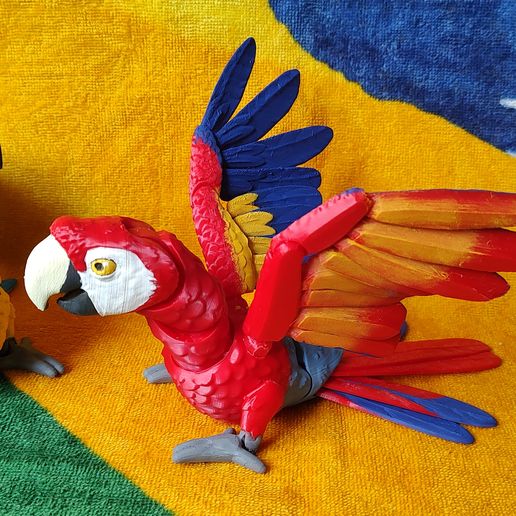 🦜 Scarlet Macaw Articulated Figure・ STL File for 3D printing・Cults