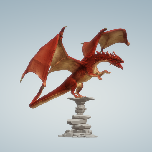 🐉 Dragón Rojo - Red Dragon・Archivo STL para Impresión 3D・Cults
