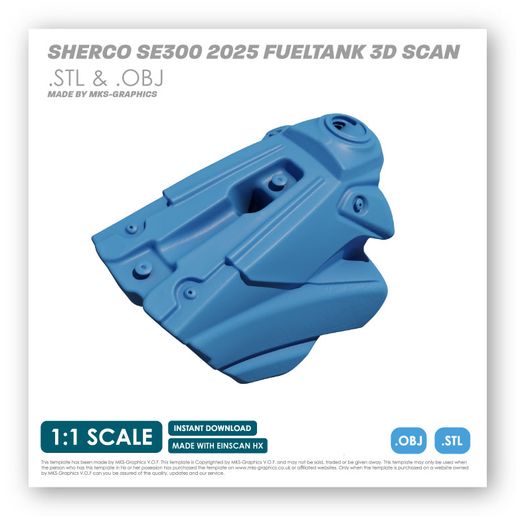 STL file SHERCO SE300 2025 FUEL TANK 3D SCAN ⛽ (OBJ)・3D printing design ...