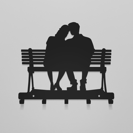 🔑 Couple's Quiet Moment Key Rack・ STL File for 3D printing・Cults