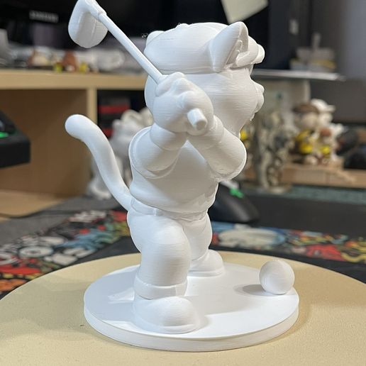 🐅 Cartoon-Style Tiger Playing Golf・Free STL File for 3D printing・Cults