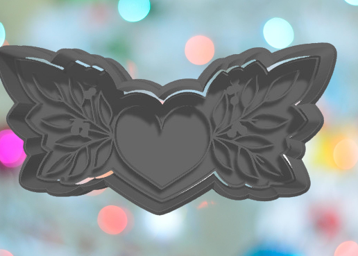 💜 Heart With Greenery Cookie Cutter・ STL File for 3D printing・Cults