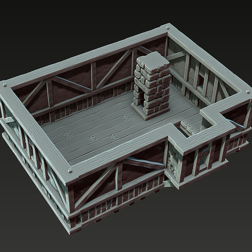 STL file Fantasy Medieval Building With Interior 🏗️ ・3D printer model ...