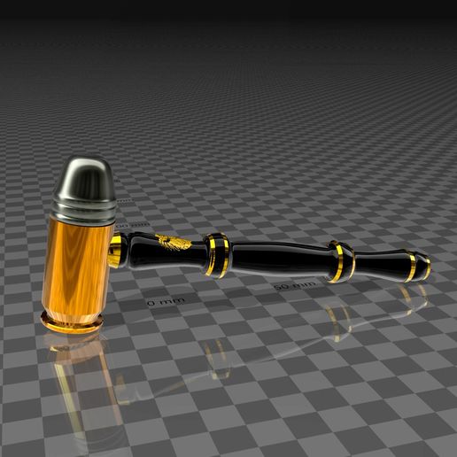🔨 gavel / Richter hammer --bullet version , and base socket・ STL File ...