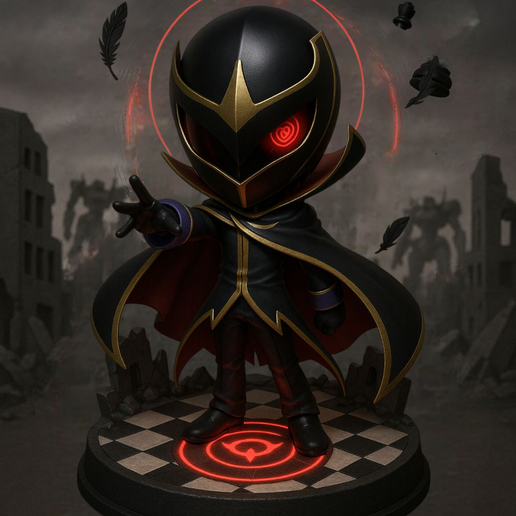 🧑‍💻 Lelouch Lamperouge as Zero - Chibi Diorama | Code Geass・ STL File ...