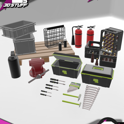📦 1/10 - Accessories Bundle II - Accessories・ STL File for 3D printing ...
