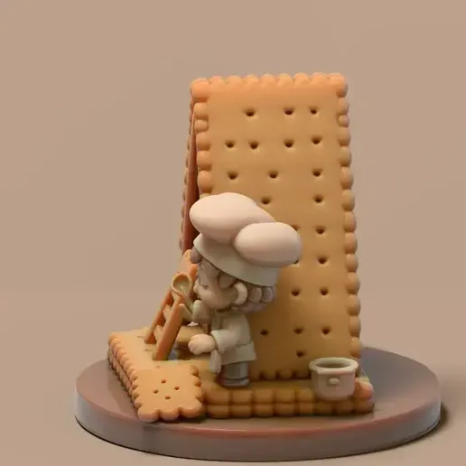 🥖 Cute Baker・ STL File for 3D printing・Cults
