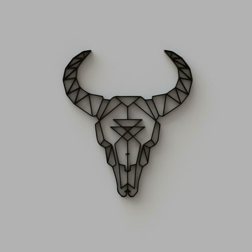STL file DECORATIVE GEOMETRIC BULL FOR WALL 🐂 ・3D printable design to ...