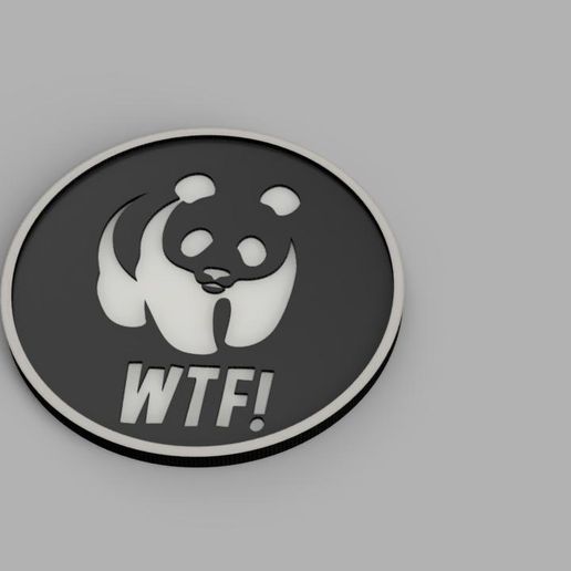 🐼 WTF Panda Coaster・ STL File for 3D printing・Cults