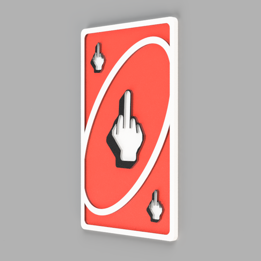 ♟ middle finger uno card・Free STL File for 3D printing・Cults