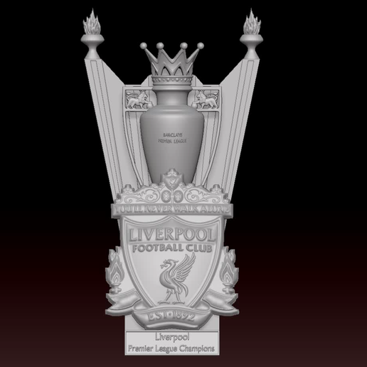 🏆 Liverpool logo with the Premier League trophy on the king's throne ...