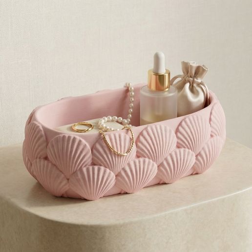 🐚 Scallop Shell Catch-all Tray - Coquette Biomorphic Jewelry Organizer ...