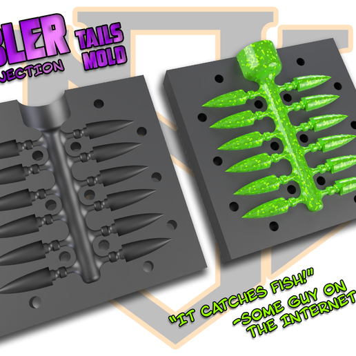 🎣 The Scribbler Tails Mold For The 4-inch Smooth And Ringed Body ...