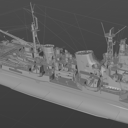 🚢 Digital model of the cruiser Myoko・ OBJ File for 3D printing・Cults