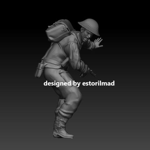 STL file WW2 BRITISH SOLDIER IN CAEN NORMANDY V4 🫡 ・3D printer model to ...