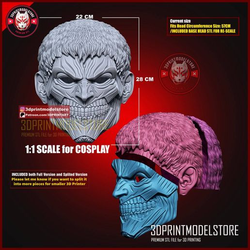 Armored Titan Head Mask - Reiner Attack on Titan Cosplay Helmet ...