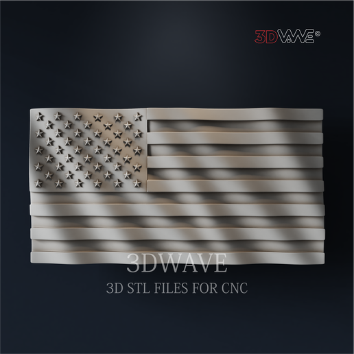 📁 American Wavy Flag 3d stl file for cnc・ STL File for CNC machining ...