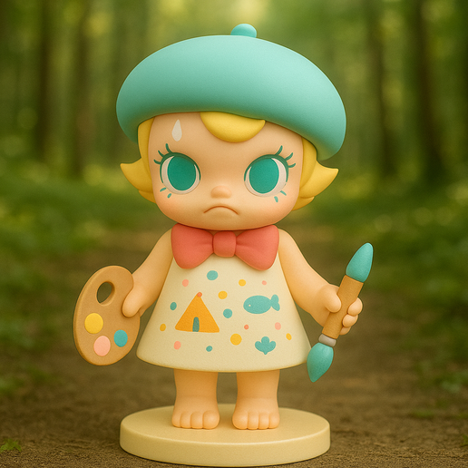 🎨 Molly the Paint Whisperer – Pop Mart Painter Figurine・Free STL File ...