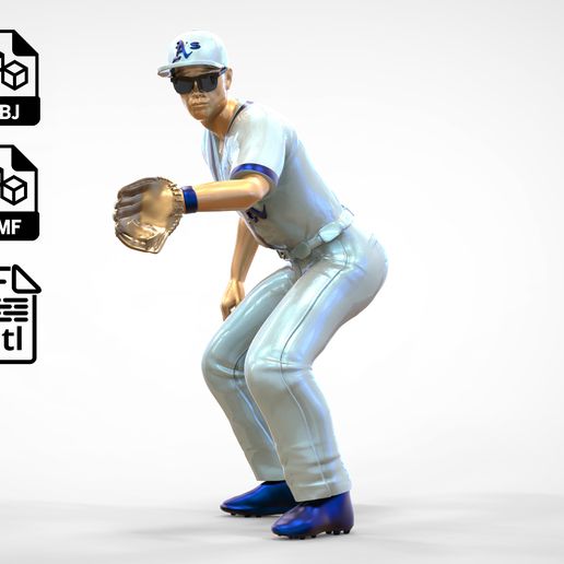 ⚾ N3 Baseball player Center fielder・ STL File for ・Cults