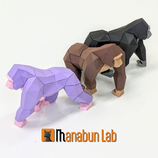 Файл STL 🦍 Пазл "Горилла" из низкой полировки ・Шаблон для загрузки и 3D ...