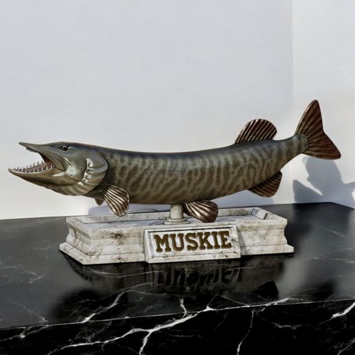 🐠 fish pike muskellunge muskie / Esox masquinongy in motion 2 open ...