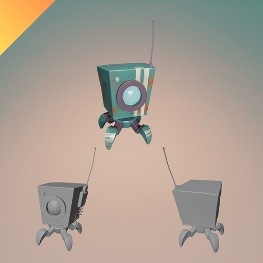 🤖 Retro Surveillance Robot – 3D Printable One-Piece STL Model with GLB ...