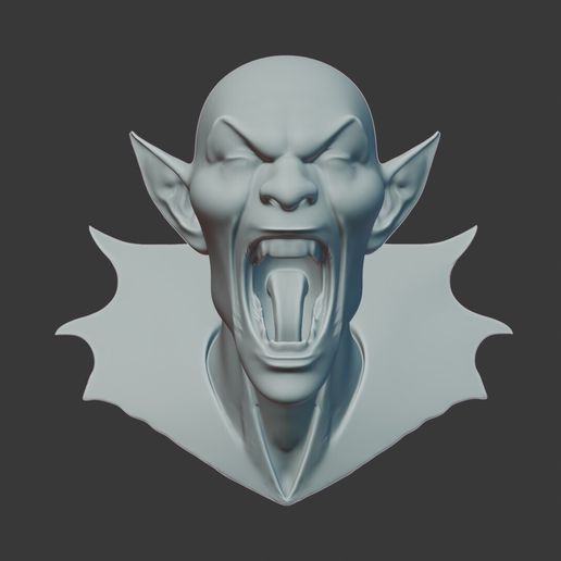 🧛 Vampire Bust with Open Mouth – Horror Character 3D Printable Model ...