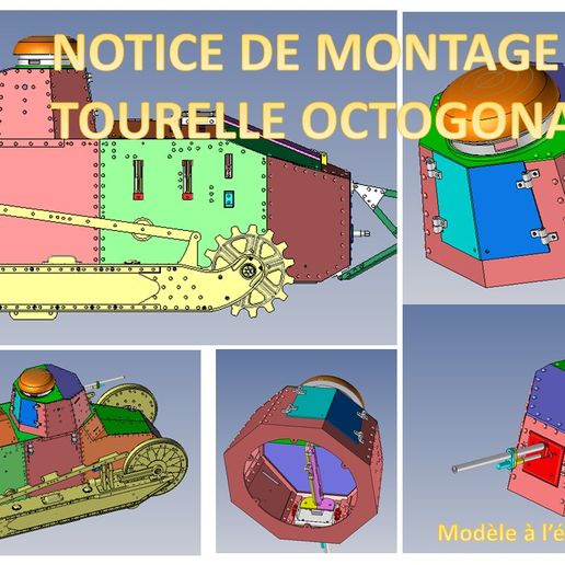 🪖 RENAULT FT17 OCTAGONAL TURRET・Fichier STL pour ・Cults