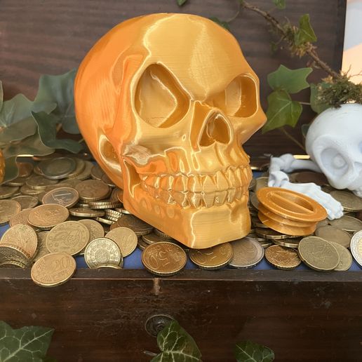 💀 skull money box・ STL File for 3D printing・Cults