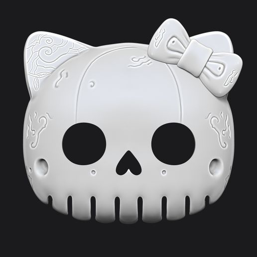 👋 Hello Kitty SKULL Mask・ STL File for ・Cults