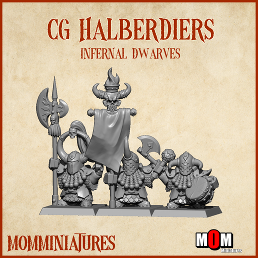🎲 CG Infernal Dwarves Halberdiers (Infernal Dwarves)・ 3D File for 3D ...