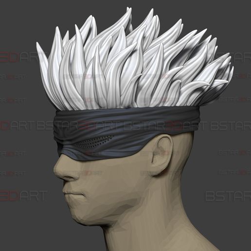 👁️ Gojo Saturo Eye Mask With Hair - jujutsu Kaisen Cosplay・ 3D File for ...