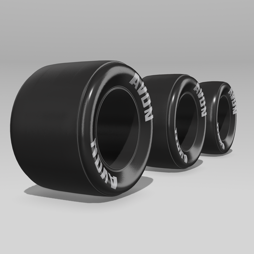 🏎️ AVON Vintage Racing Slicks 15inch x3 widths・ STL File for ・Cults