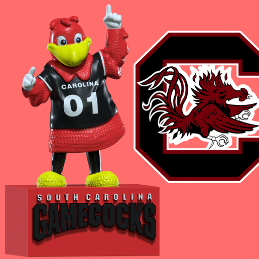 🏈 NCAA - South Carolina Gamecocks mascot statue・ 3D File for 3D ...