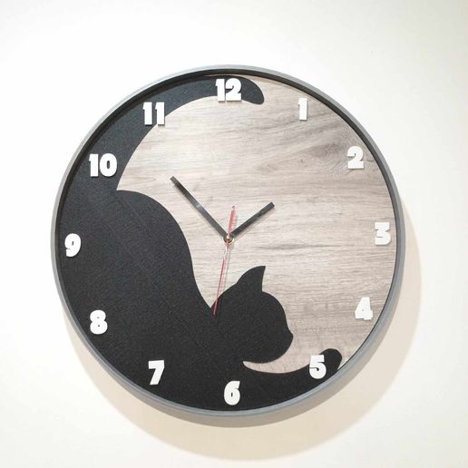 🐱 Cat Clock・ STL File for 3D printing・Cults
