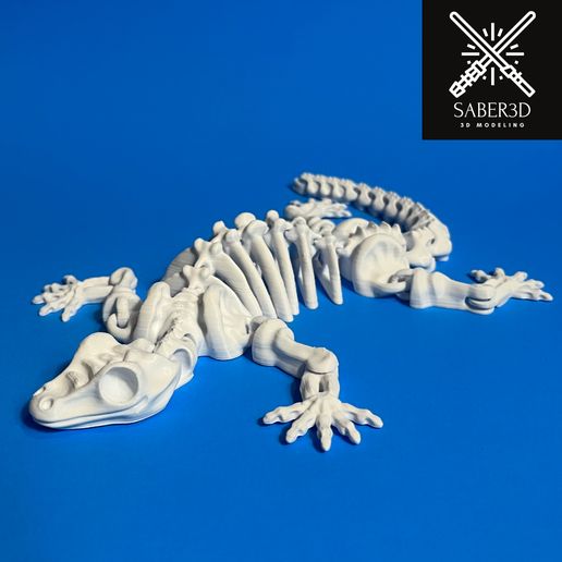 STL file Spooky Flexi Gecko Skeleton (magnet version included) 💀 ・3D ...