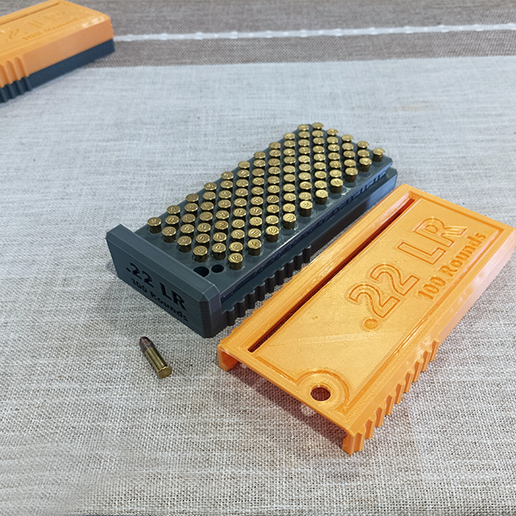 💯 22lr AMMO CASE -100 ROUNDS・Archivo STL para Impresión 3D・Cults
