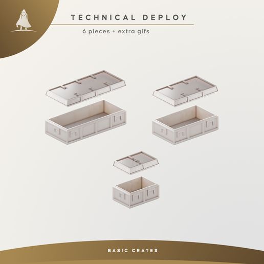 🎲 BASIC CRATES - 3 MODELS・Free STL File for 3D printing・Cults