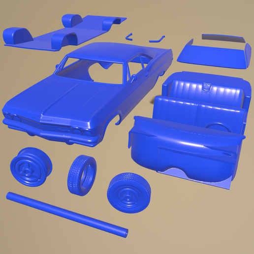 🚙 Chevrolet Impala 1965 Printable Car In Separate Parts・ STL File for ...