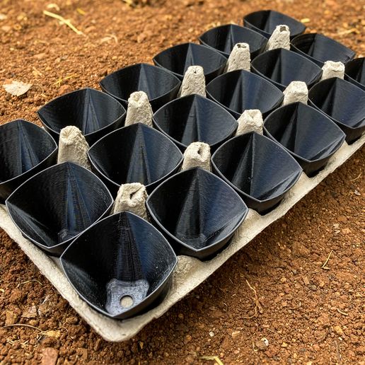 🥚 Egg box seedling pots・Free STL File for 3D printing・Cults