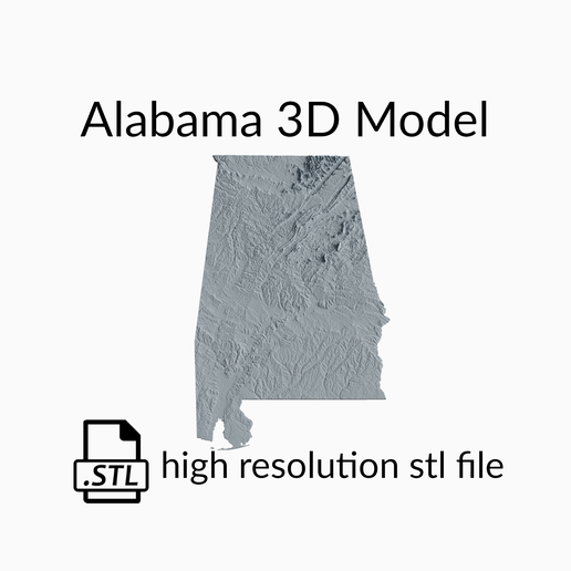 🇺🇸 USA State of Alabama Topographic Map - 3D Terrain Elevation - Relief ...