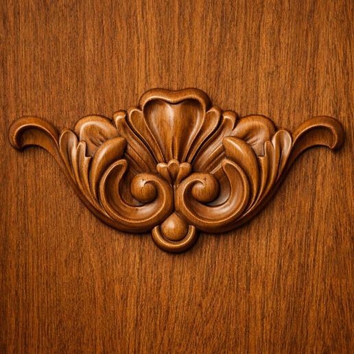 🐚 Rococo Shell Applique STL for CNC | Decorative Baroque Shell Ornament ...