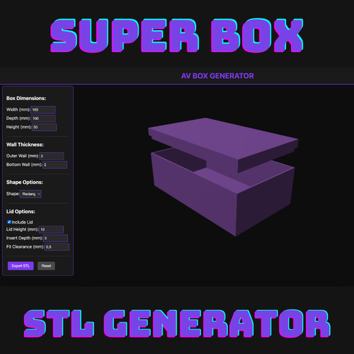 Archivo 3D AV BOX STL GENERATOR 📦 ・Plan imprimible en 3D para descargar・Cults