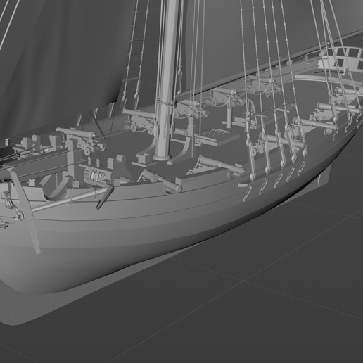 ⛵ [Naval Action] Traders_Cutter sailboat digital model・ OBJ File for 3D ...