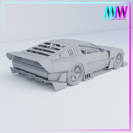 🚗 Custom Widebody Delorean Full MODEL KIT 1/24・ 3D File for 3D printing ...