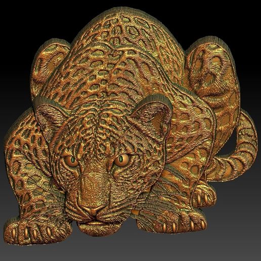 🐆 Leopard CNC Relief Model・ STL File for 3D printing・Cults